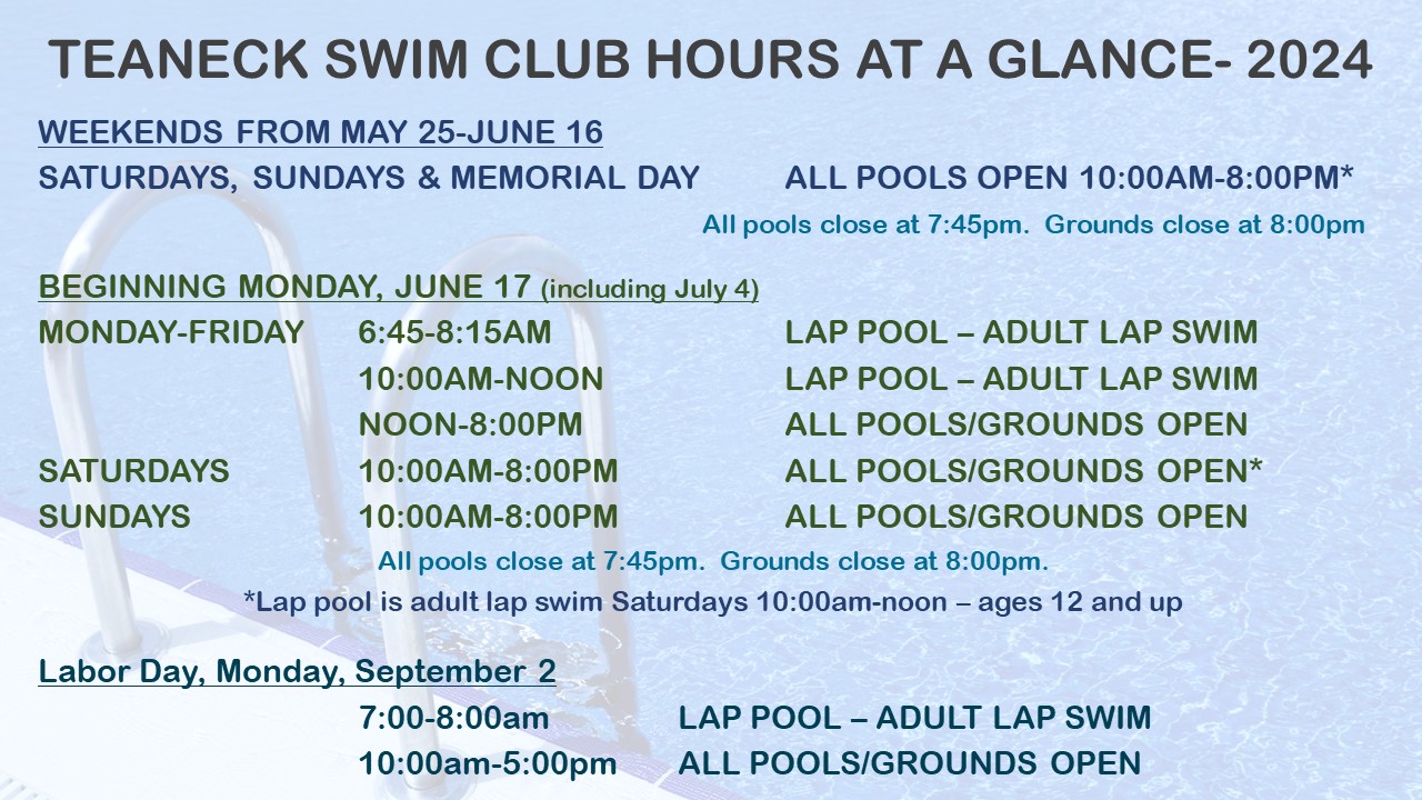 Teaneck Swim Club – Teaneck's favorite summer location